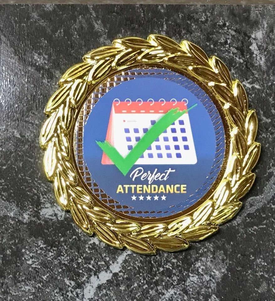 Perfect Attendance Award Plaque Personalized Free - Etsy