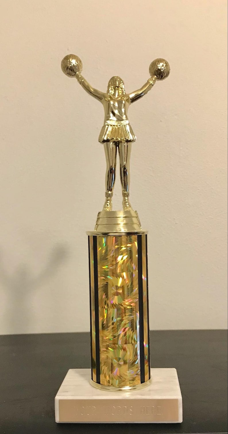 10.5" Cheerleading Trophy Personalized Free - Etsy