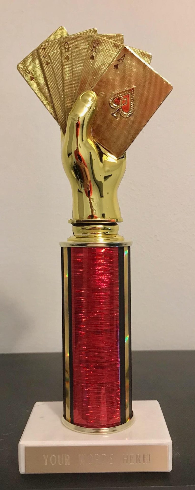 10.25" Poker Hand of Cards Trophy Personalized Free - Etsy