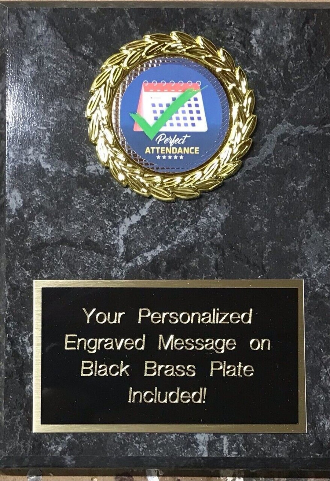 Perfect Attendance Award Plaque Personalized Free - Etsy