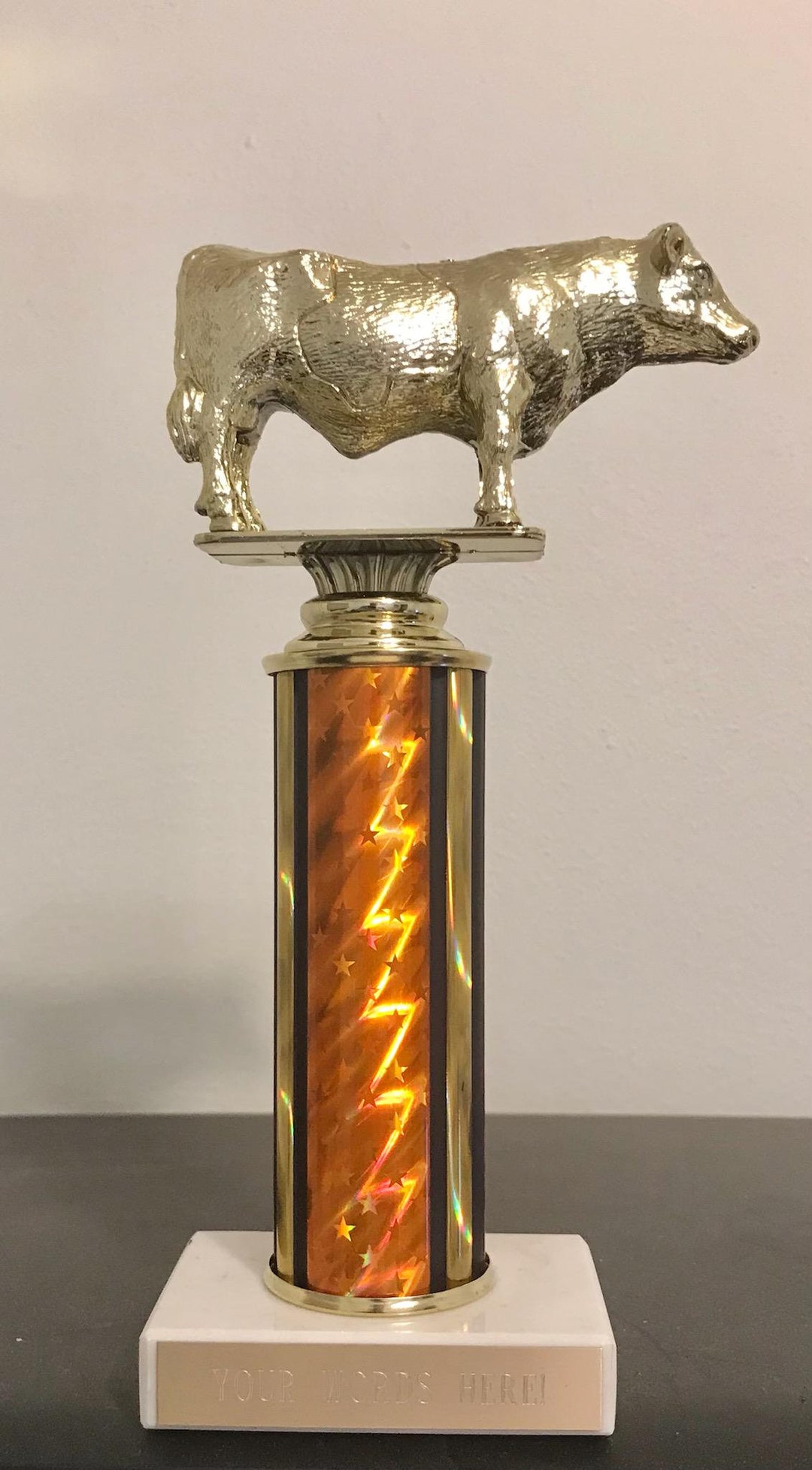 9.25" Dairy Bull Trophy Personalized Free - Etsy