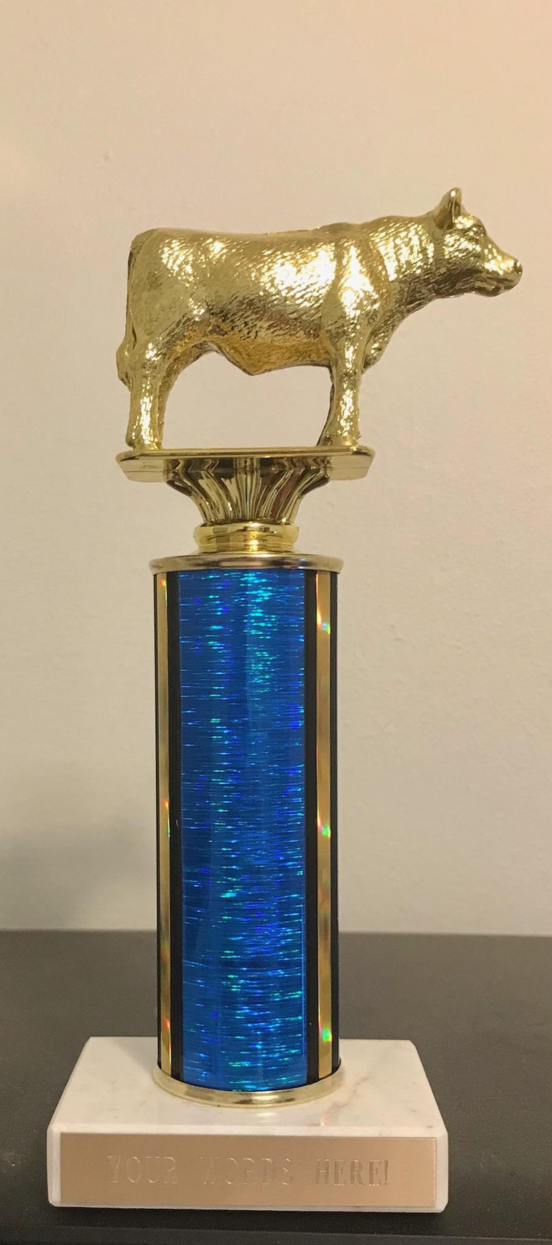 9" Angus Steer Trophy Personalized Free - Etsy