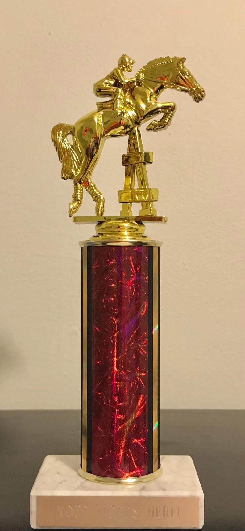 9.75” Horse Jumping Trophy Personalized Free - Etsy