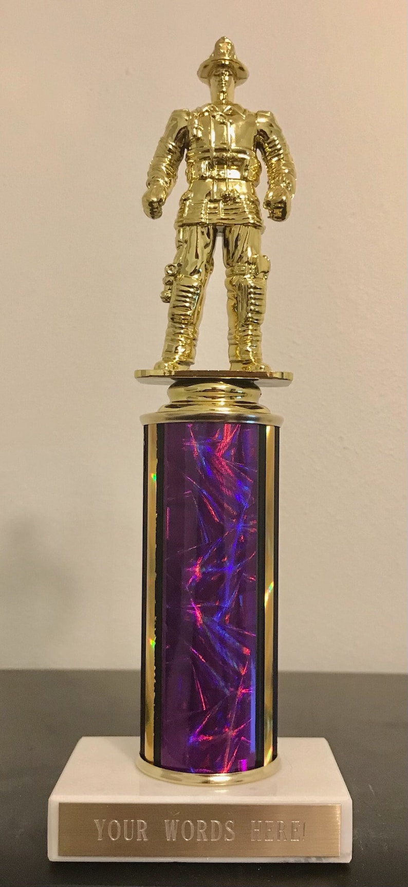 10" Fire Fighter Trophy Personalized Free - Etsy