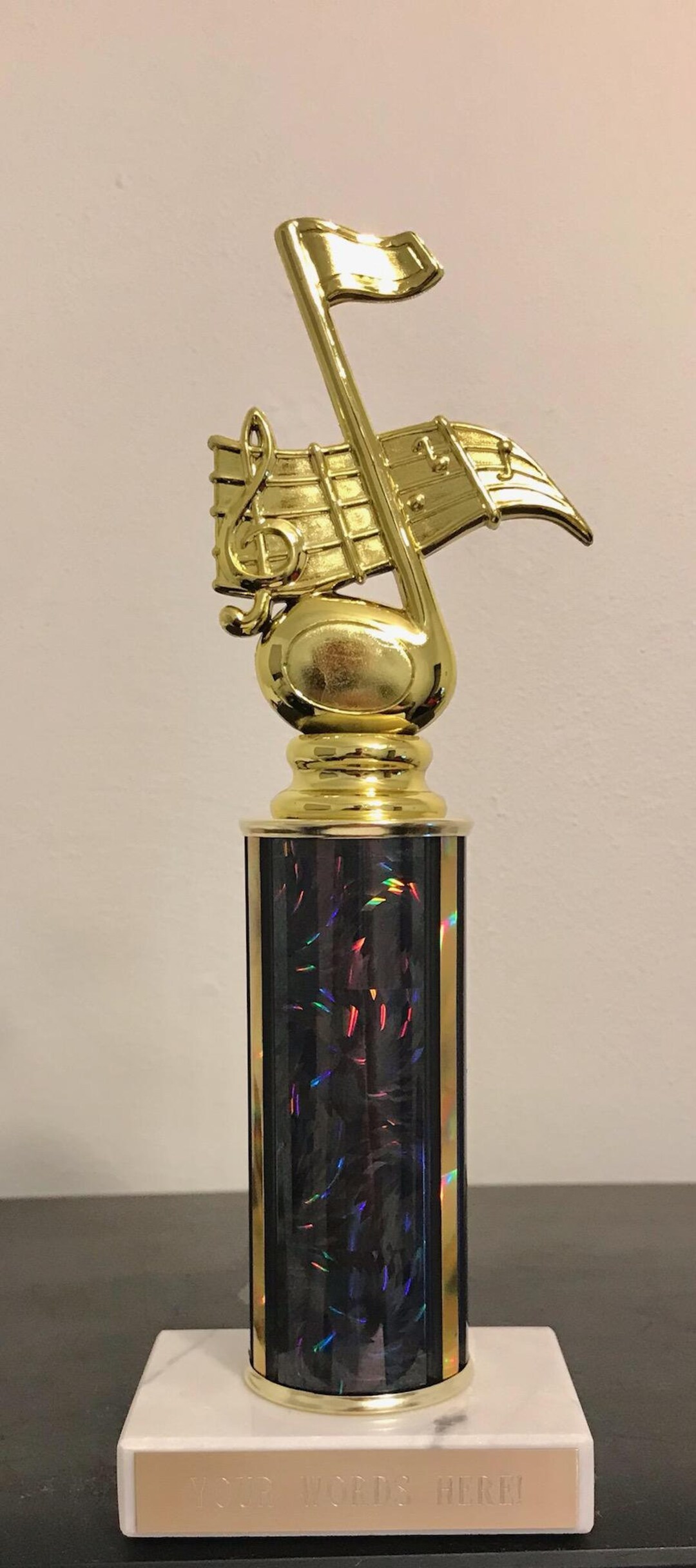 9.75" Music Note Trophy Personalized Free - Etsy