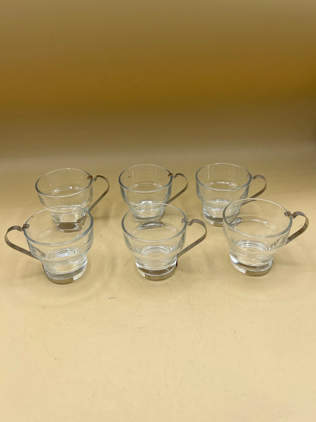 6 Thermal Glass Cups With Metal Support - Etsy