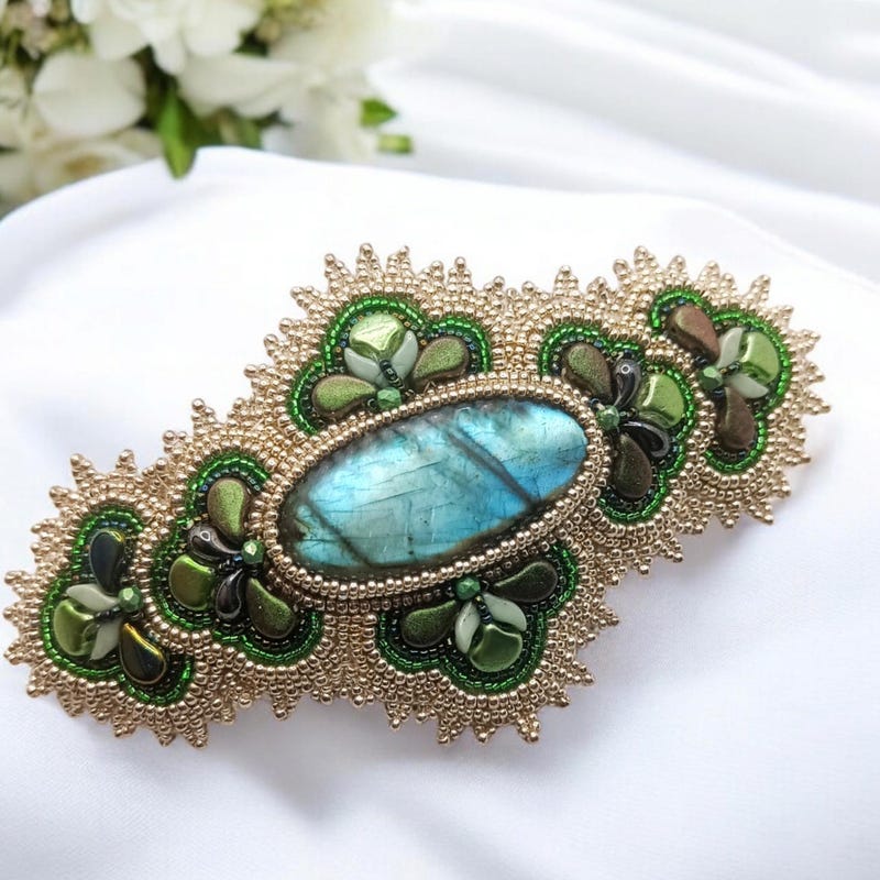 Embroidery Hair Clip - Etsy