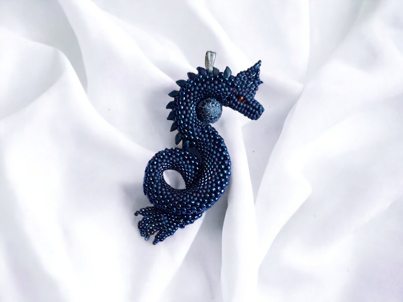 Magical Blue Dragon Pendant With Agate Egg Whimsical Gift - Etsy