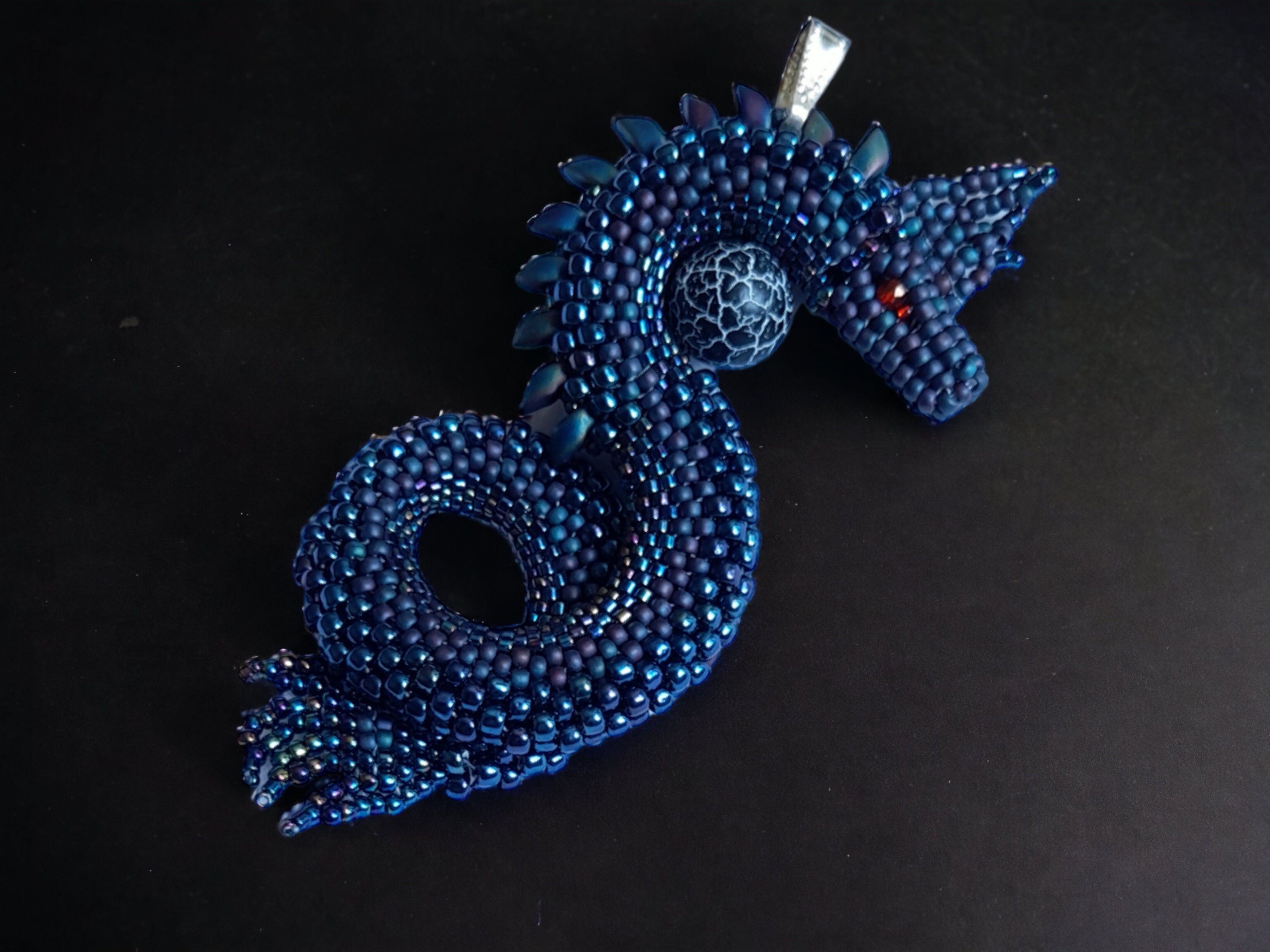 Magical Blue Dragon Pendant With Agate Egg Whimsical Gift - Etsy
