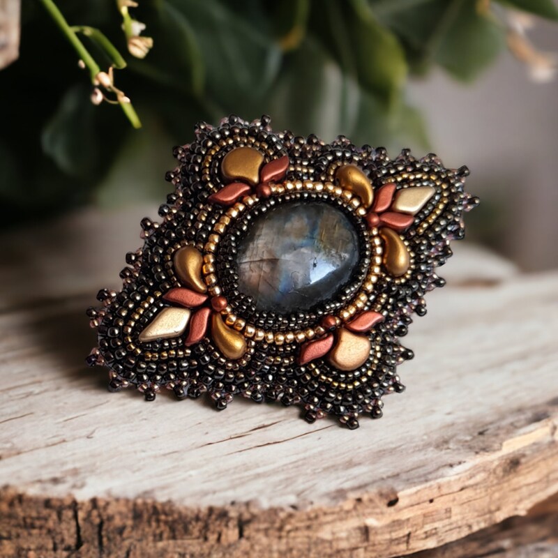 Gemstone Brooch - Etsy