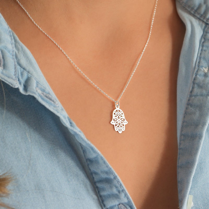 Silver Hamsa Pendant - Etsy UK