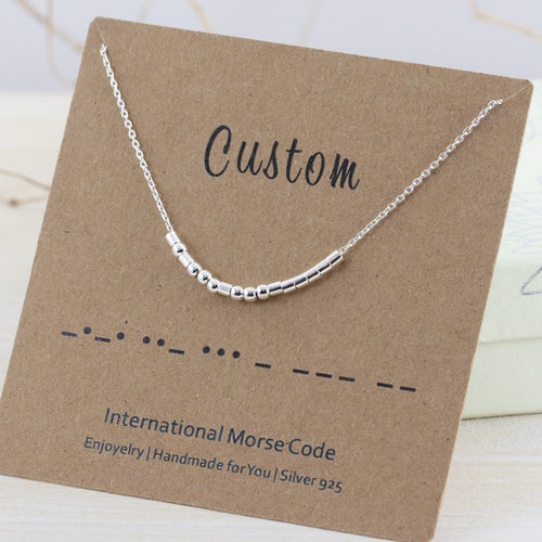 Silver Morse Code Necklace Personalized Name Jewelry Custom - Etsy