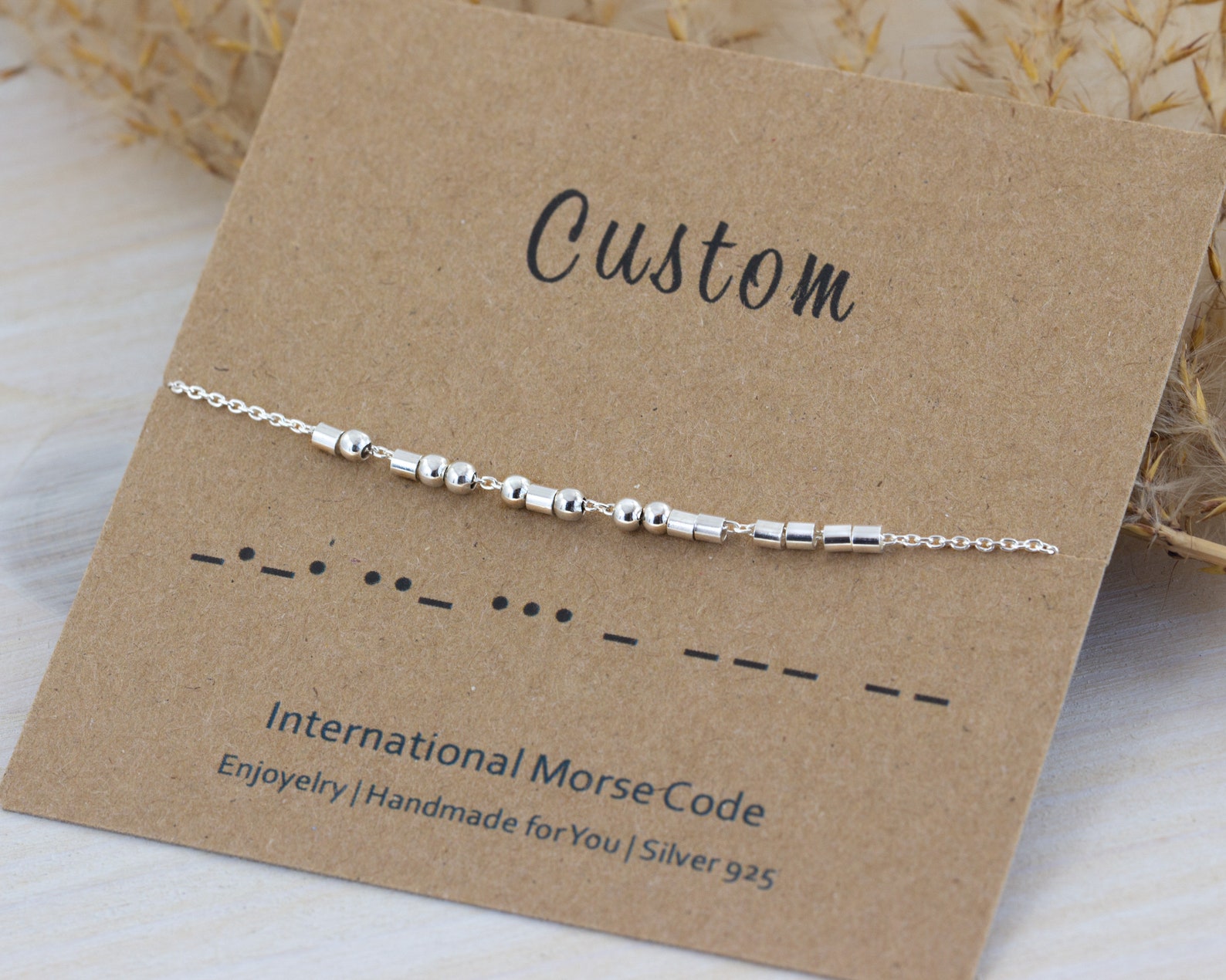 Sterling Silver Morse Code Bracelet Custom Name Bracelet | Etsy