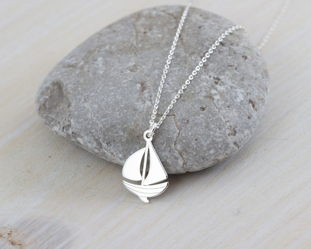 Sailboat Necklace Sterling Silver Boat Necklace Sailor - Etsy