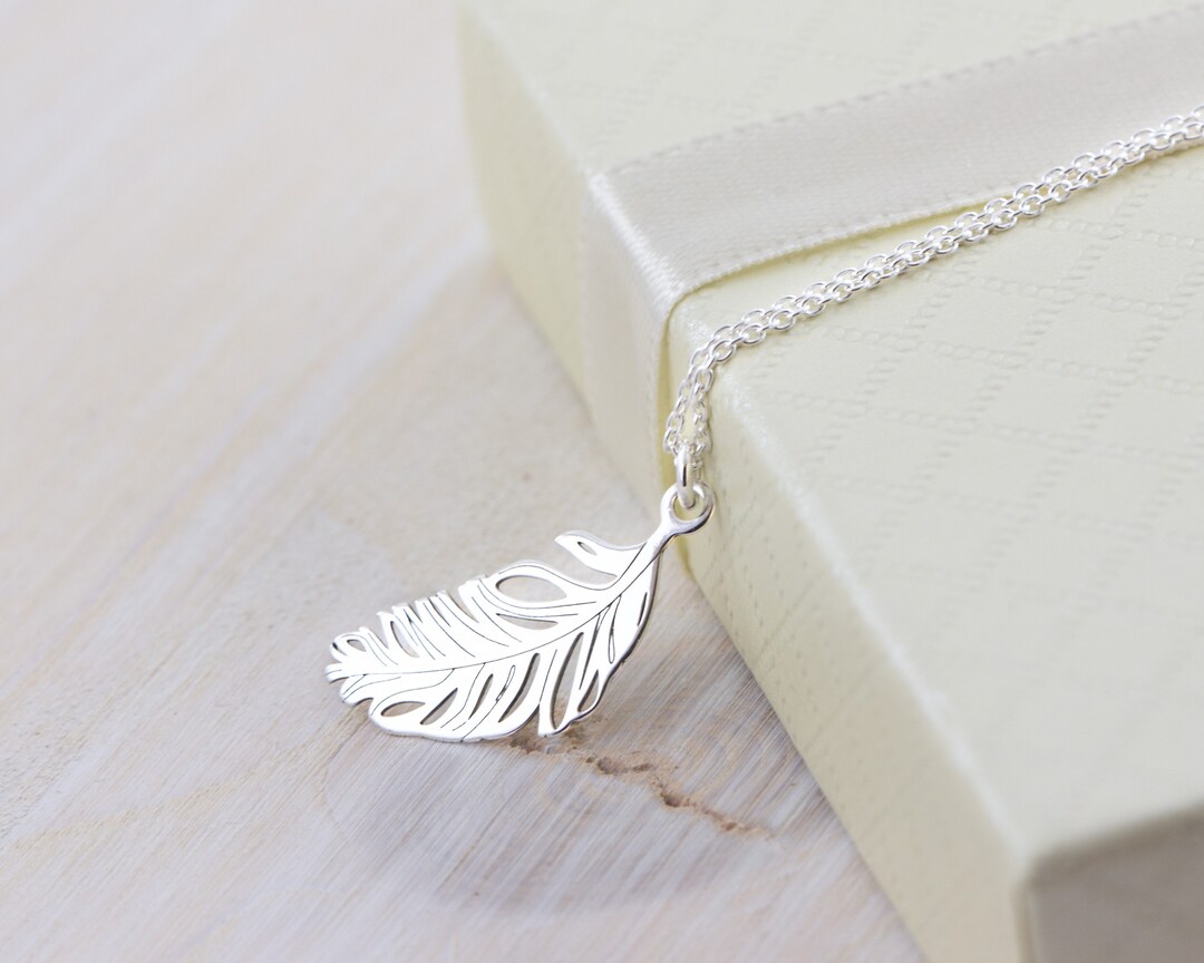 Feather Necklace, Sterling Silver Ethnic Necklace With Feather Pendant ...