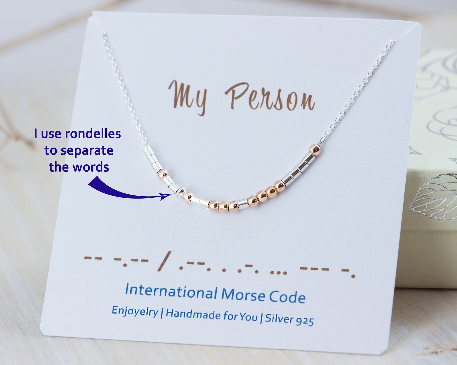Morse Code Necklace Sterling Silver and Rose Gold Custom Name - Etsy