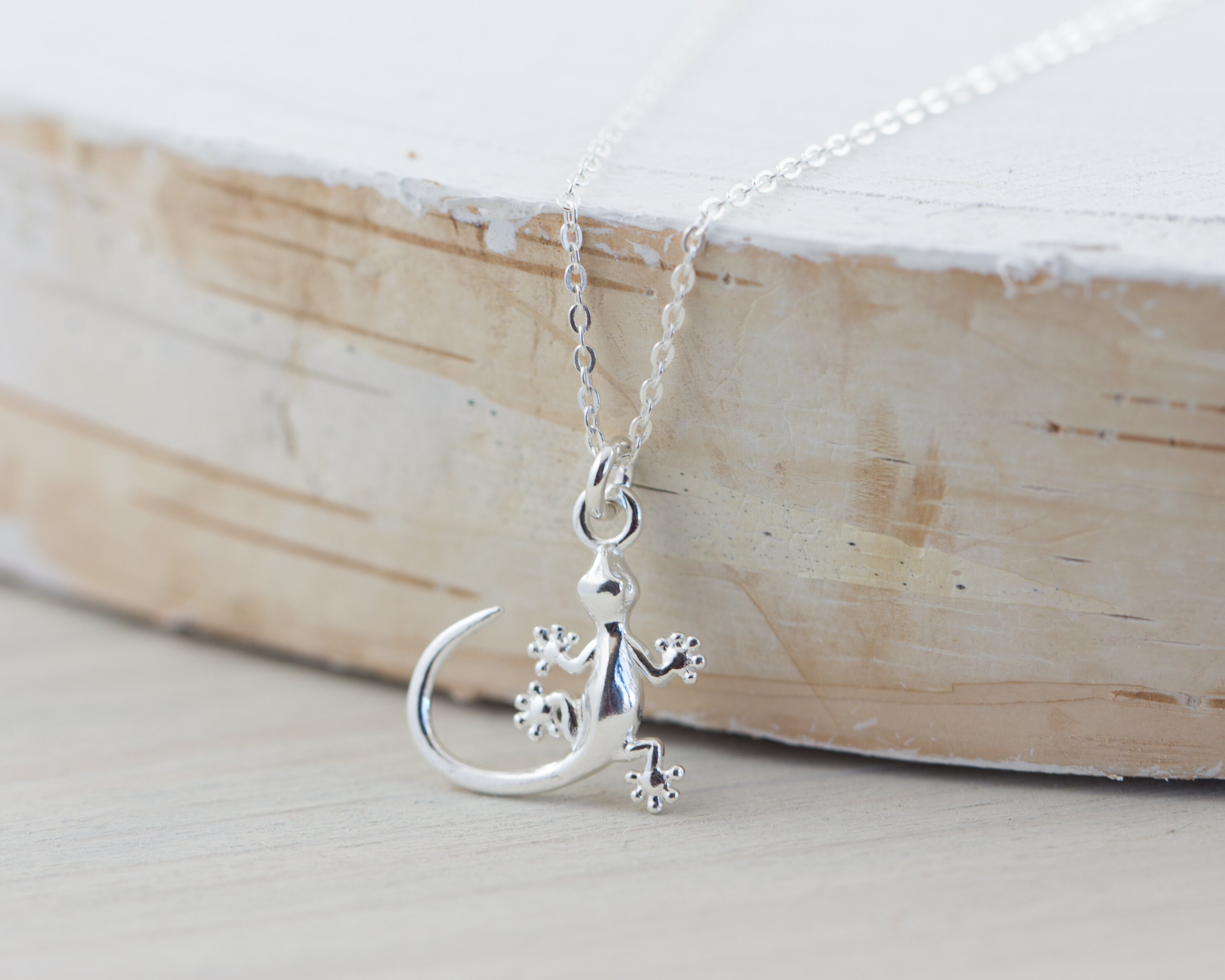 Silver Lizard Necklace Sterling Silver Lizard Necklace | Etsy