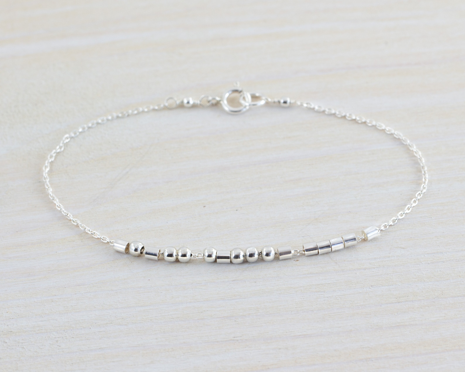 Sterling Silver Morse Code Bracelet Custom Name Bracelet | Etsy