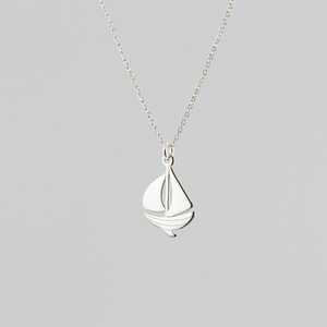 Sailboat Necklace, Sterling Silver Boat Necklace, Sailor Necklace Gift ...