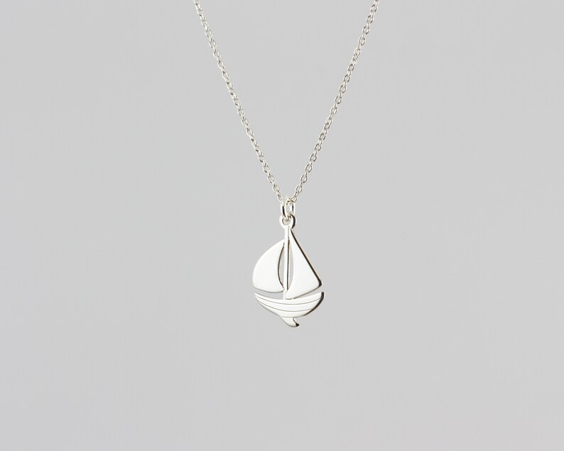 Sailboat Necklace, Sterling Silver Boat Necklace, Sailor Necklace Gift ...