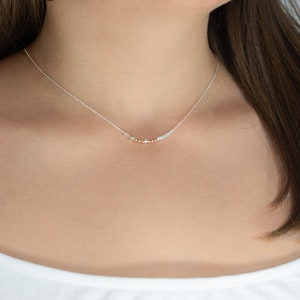 I Love You Morse Code Necklace, Sterling Silver Rose Gold, Je T’aime - Etsy