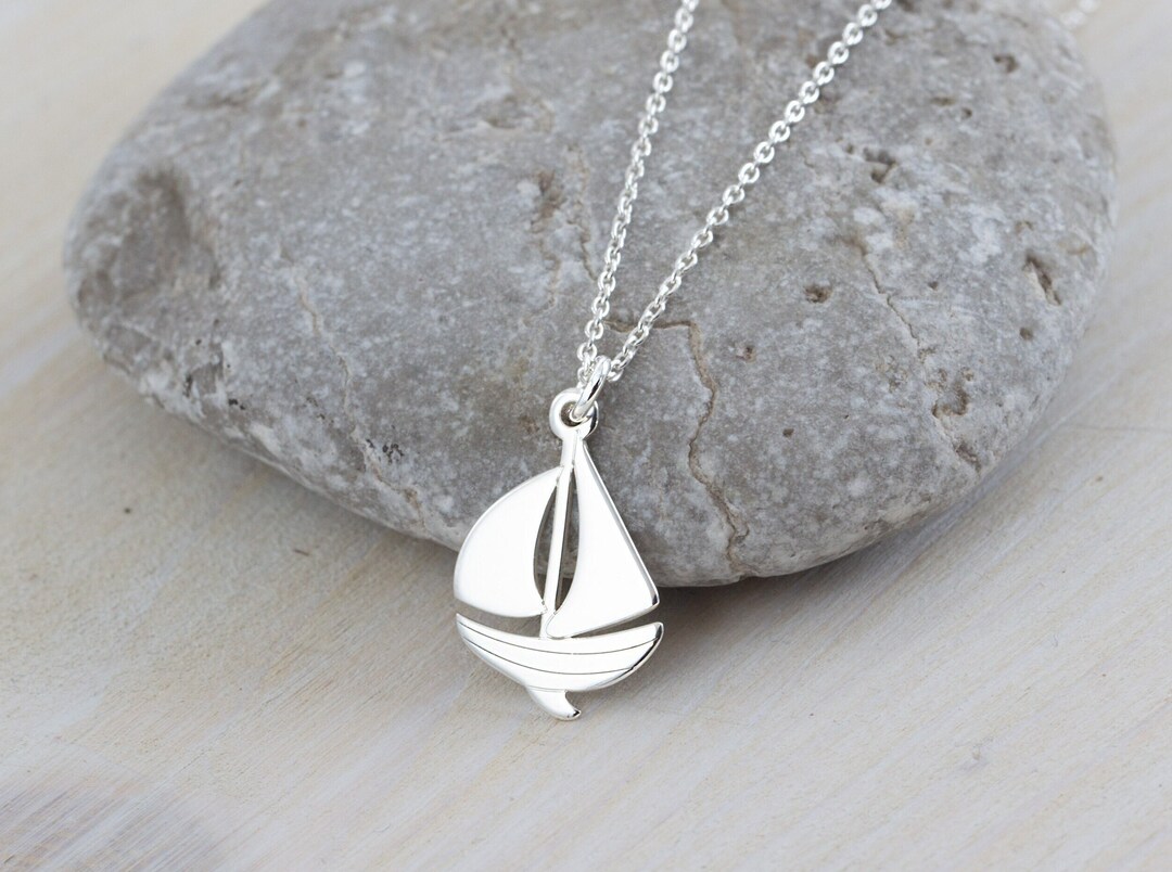 Sailboat Necklace, Sterling Silver Boat Necklace, Sailor Necklace Gift ...