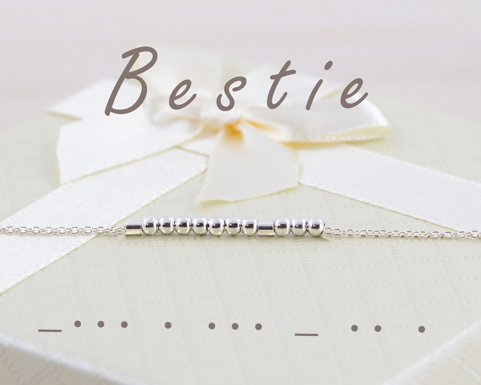 Bestie Morse Code Bracelet Sterling Silver Custom Morse Code | Etsy