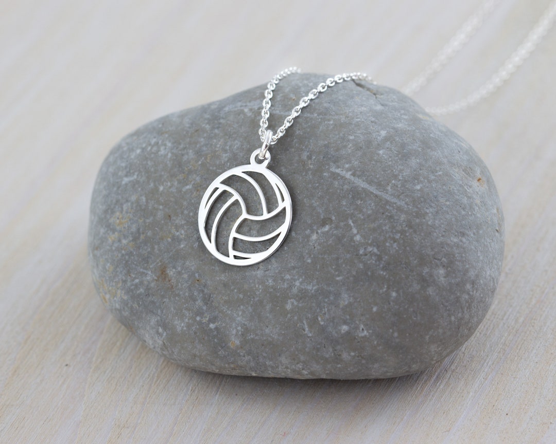 Volleyball Necklace, Sterling Silver Sports Ball Necklace, Sports ...