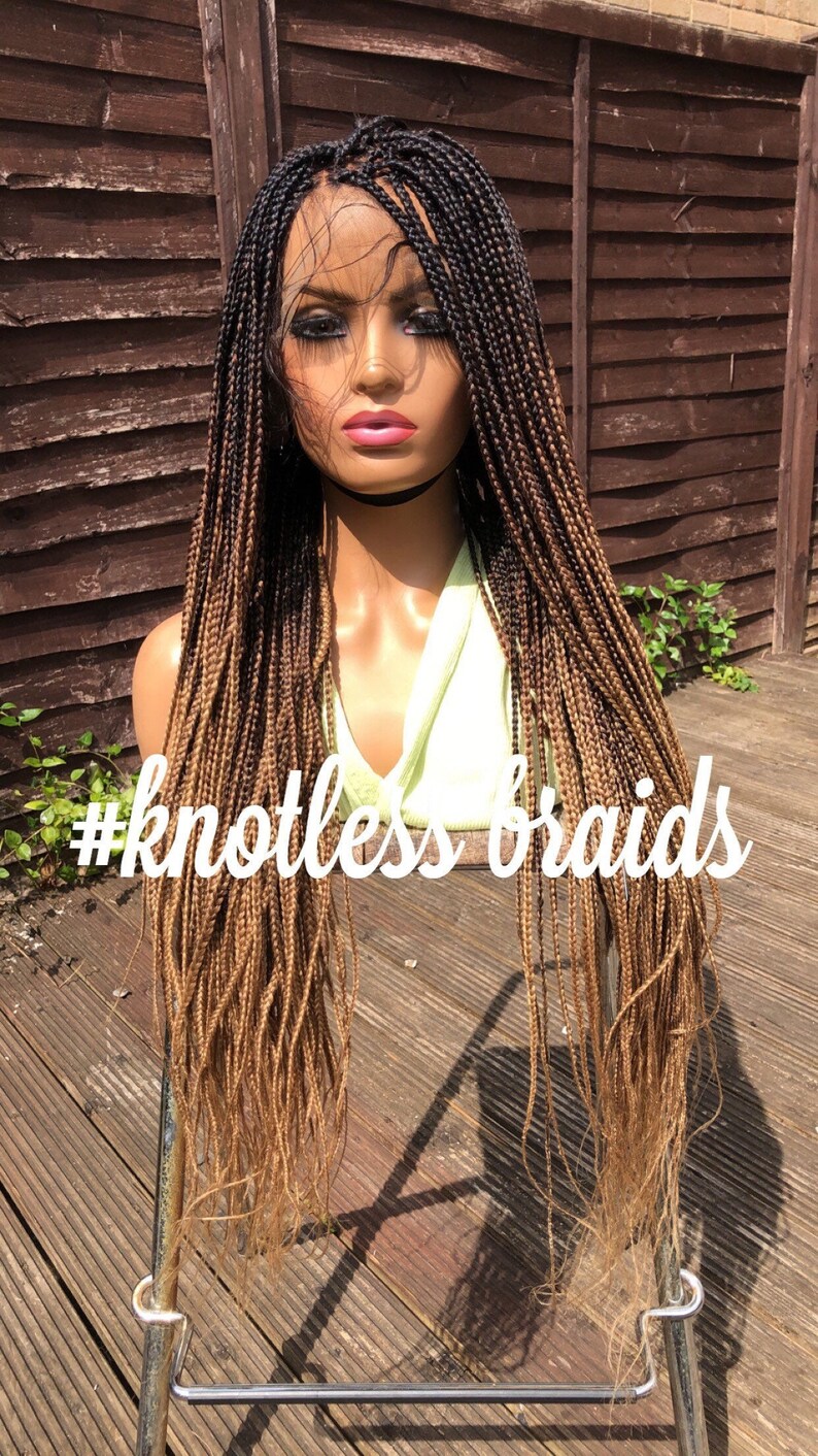 Preorderfull Lace Braided Wig Braids Wig Lace Wig Black Brown Etsy