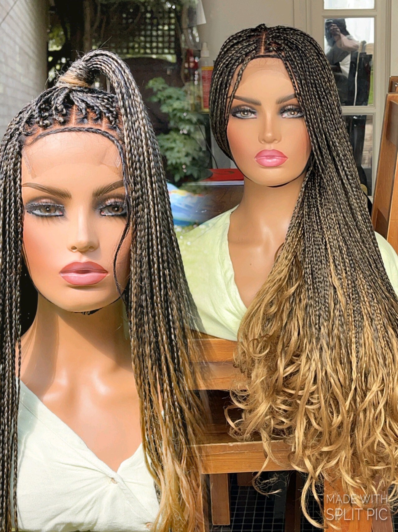 Ready To Shipclosure Braided Wig Micro Knotless Braids Wig Etsy