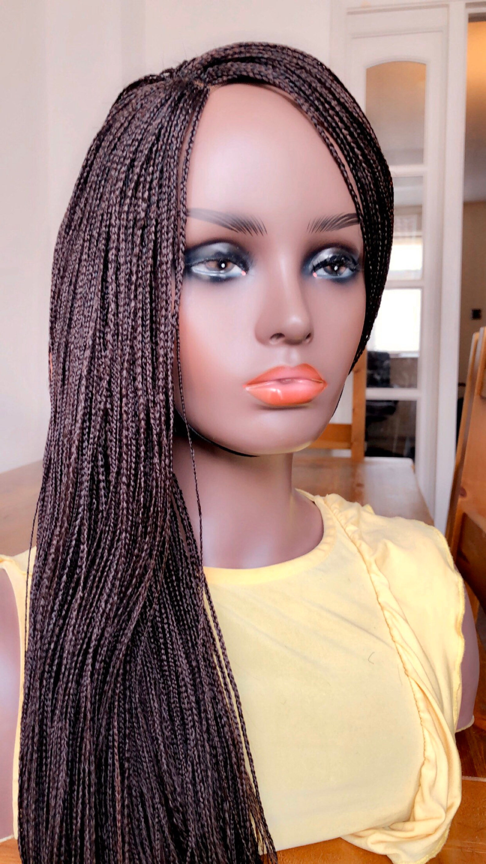 Preordermicro Braids Brown Box Braids Braided Wig Braids Wig - Etsy UK