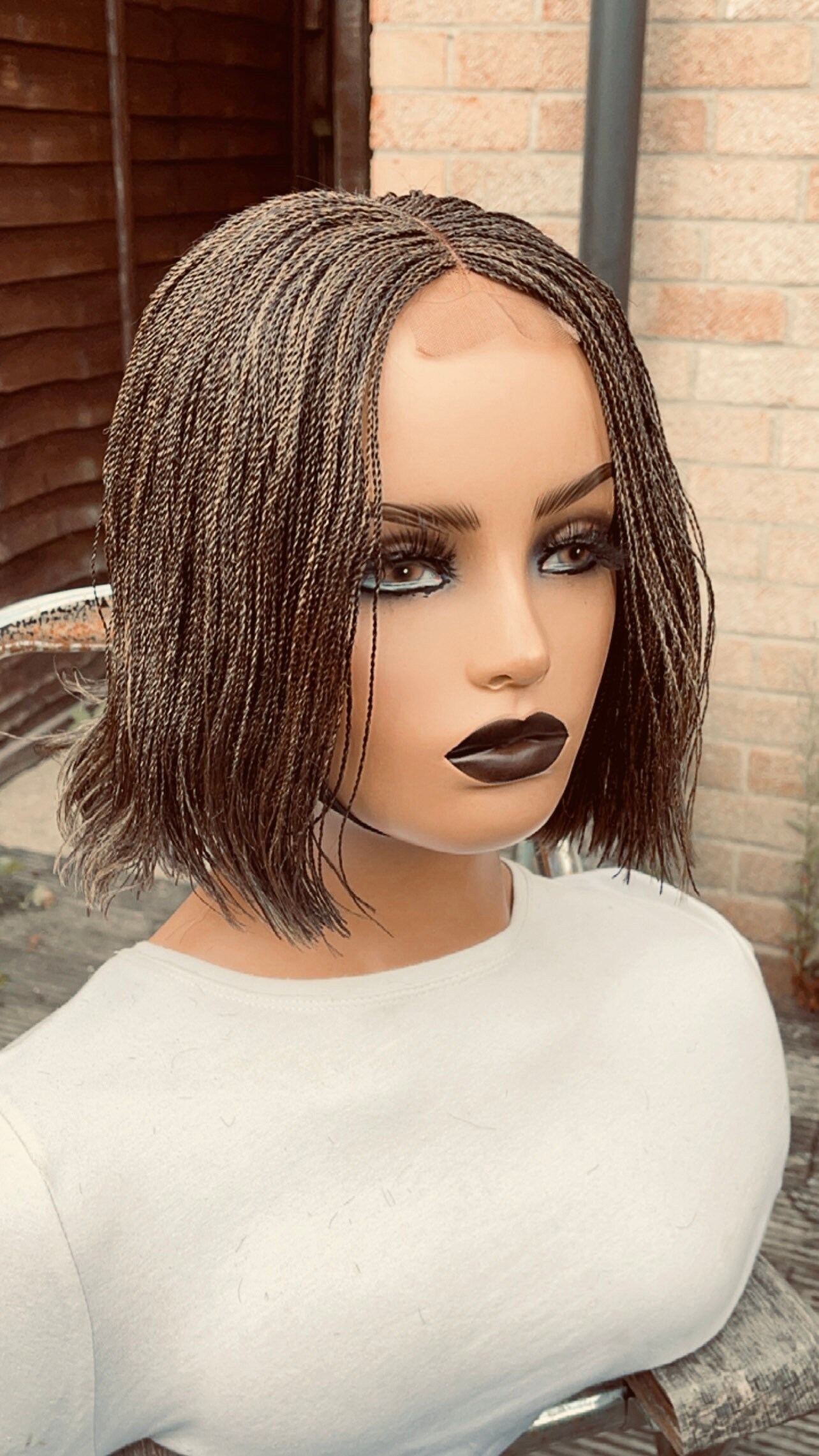 Ready To Shipbraided Wig Short Blunt Cut Off Black Blonde Etsy