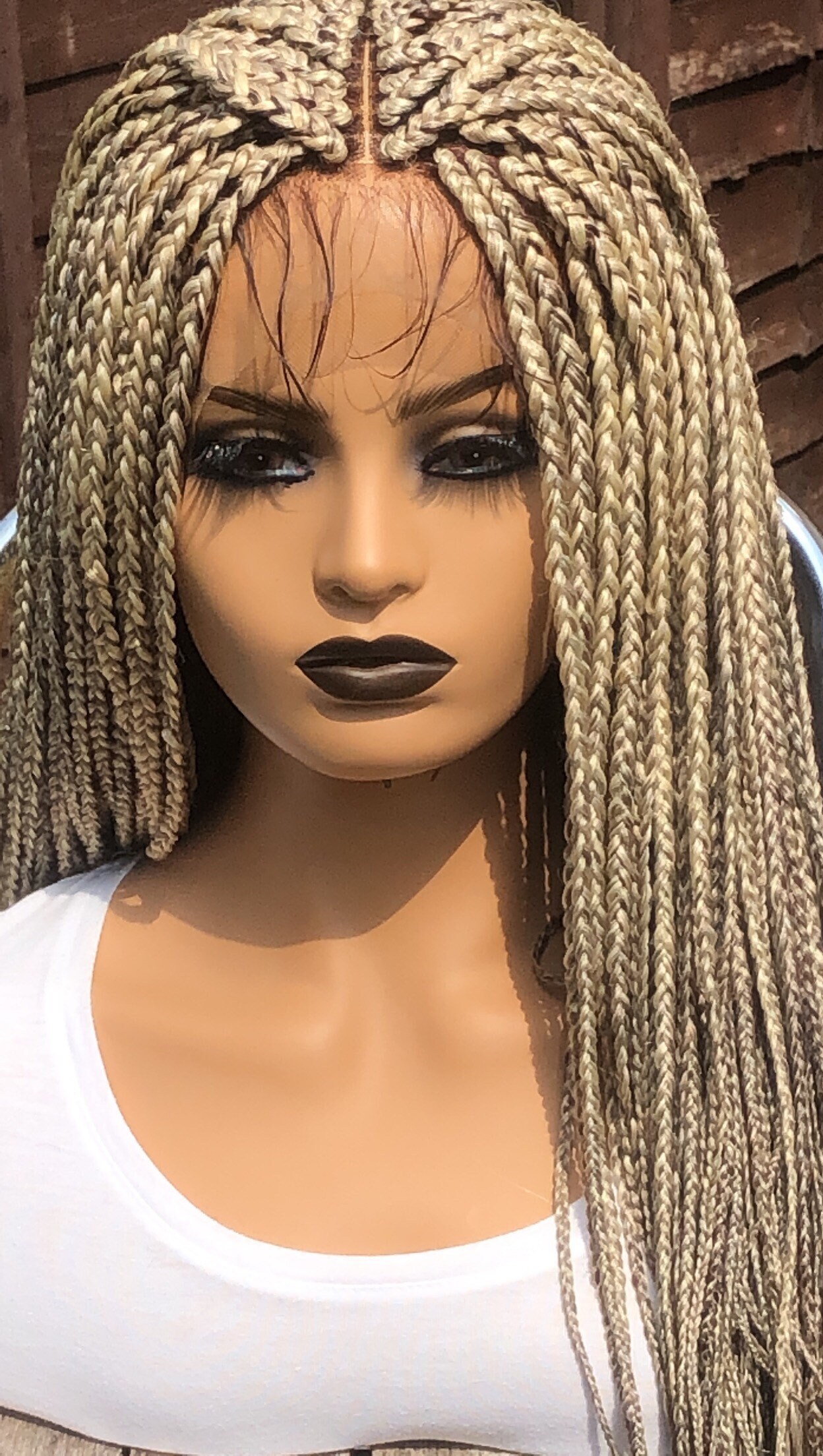 PREORDERBlonde Braided Wig Medium Braids Wig Human Hair | Etsy