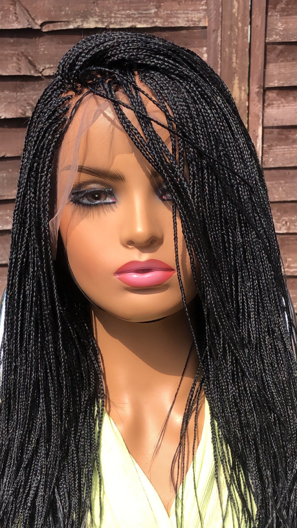 Preorderbraided Wig Black Braids Wig Frontal Braided Wig Etsy