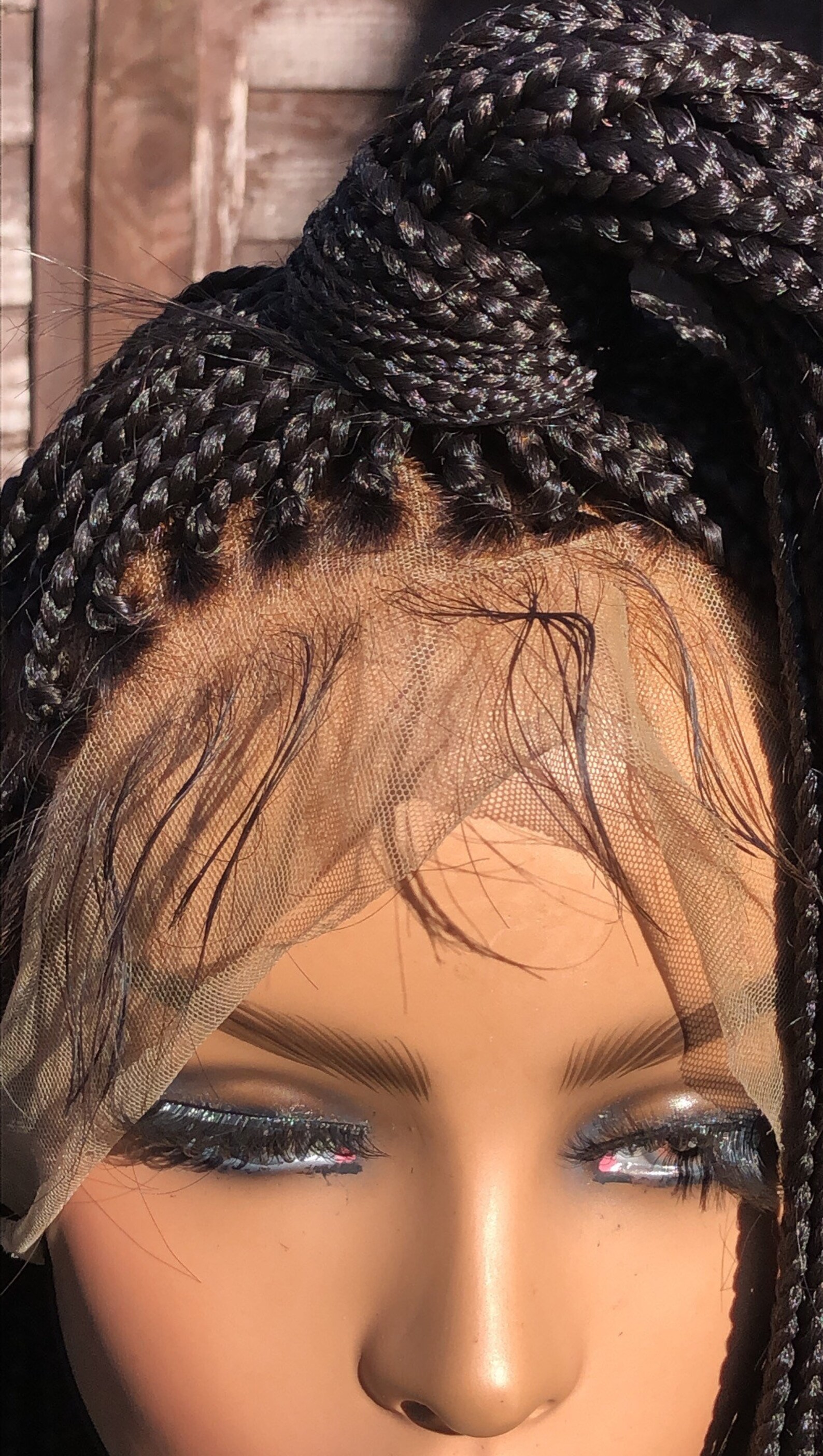Preorderfull Lace Braided Wig Knotless Braids Wig Lace Wig Etsy Uk
