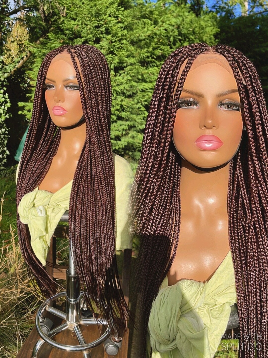 Preorderbraided Wig Small Knotless Braids Wig Lace Closure Braided Wig