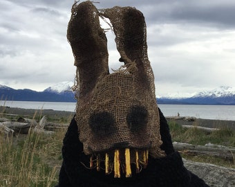 Scary Rabbit Mask Creepy Easter Bunny Mask Adult Halloween - Etsy