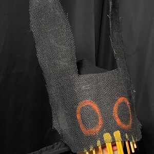 Creepy Rabbit Mask, Scary Masquerade Mask, Black Burlap Evil Bunny Mask ...