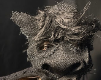 Creepy Burlap Monster Masquerade Masks, Evil Sack Mask for Halloween ...