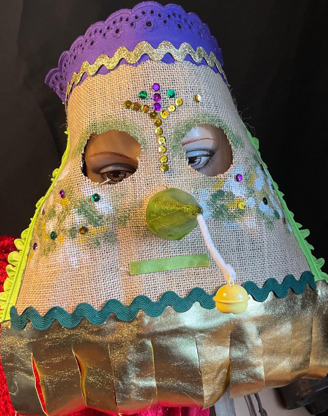 Cajun Mardi Gras Mask: Handmade Carnival Parade Costume Prop - Etsy