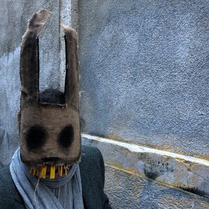 Creepy Rabbit Mask Scary Masquerade Mask Burlap Evil Bunny - Etsy