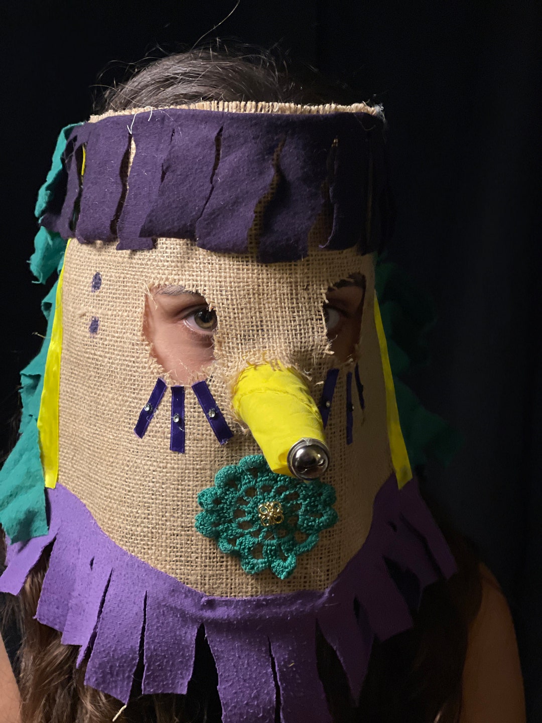 Cajun Mardi Gras Mask Masquerade Carnival Costume Chicken Chase Outfit ...