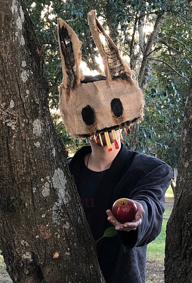Creepy Scary Rabbit Mask Burlap Scarecrow Easter Bunny Adult - Etsy
