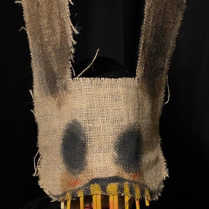 Creepy Rabbit Mask, Scary Masquerade Mask, Burlap Evil Bunny Mask ...