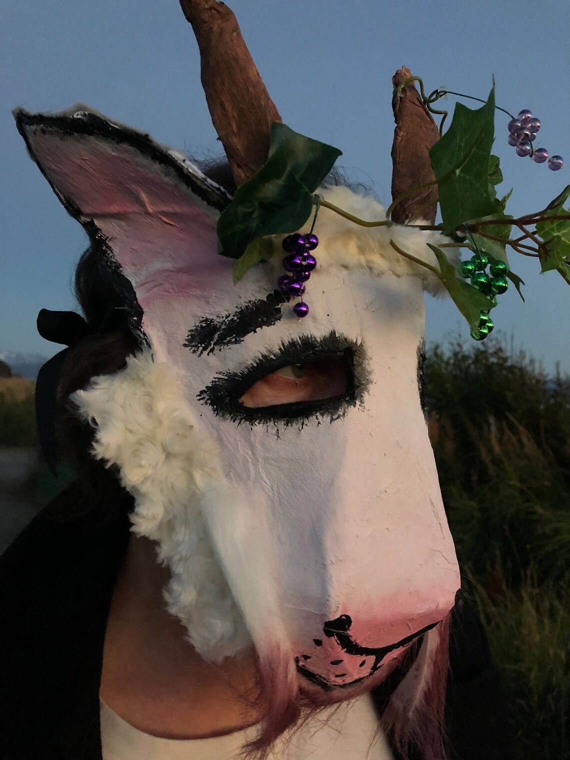 Goat Mask Satyr Cosplay Costume Pagan Wine God Pan Bacchus | Etsy