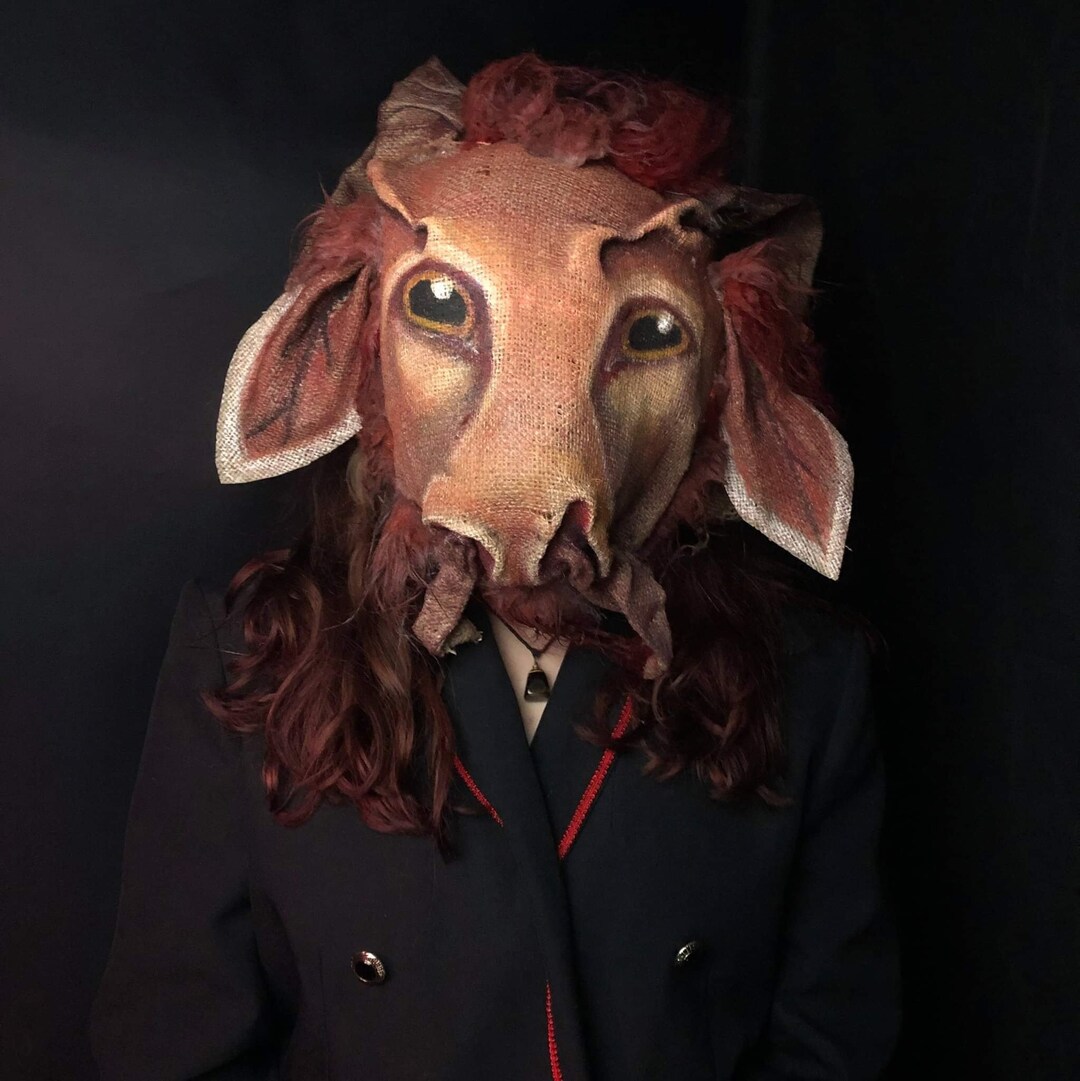 Goat Mask Burlap Goat Mask Cosplay Theater Photo Shoot - Etsy