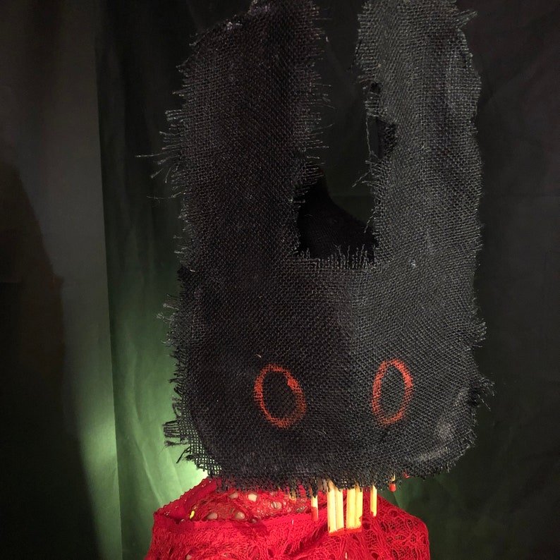 Creepy Rabbit Mask Scary Masquerade Mask Black Burlap Evil | Etsy