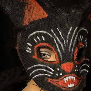 Black Cat Mask Vintage '70s Style Adult Halloween Costumes for ...