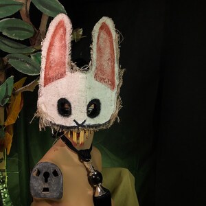 Scary White Rabbit Mask Mardi Gras Masquerade Mask Burlap - Etsy