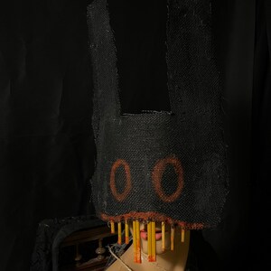Creepy Rabbit Mask, Scary Masquerade Mask, Black Burlap Evil Bunny Mask ...